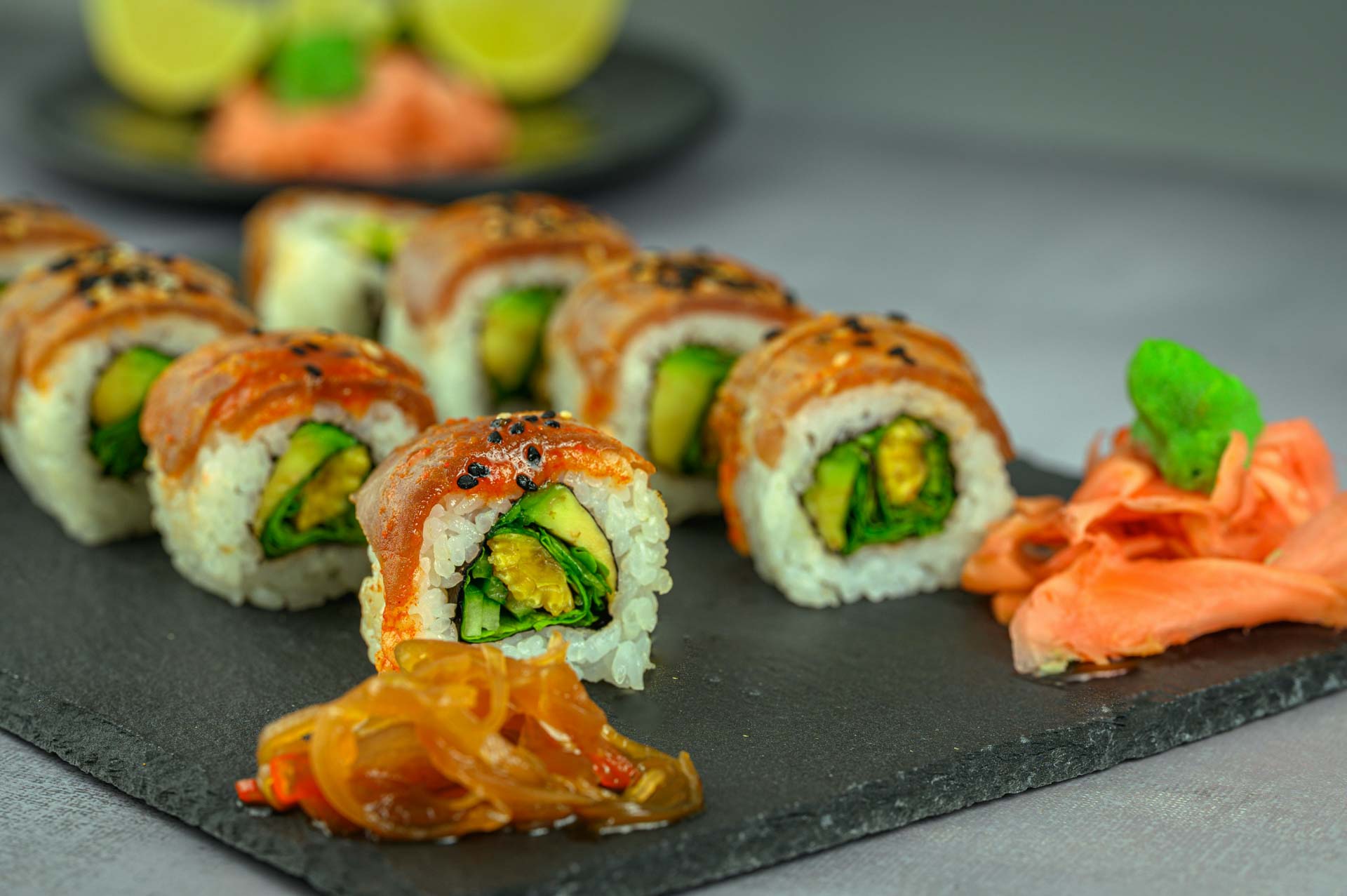 Atlantic Salmon Sushi with Avocado and Wasabi - Stir it up Magazine
