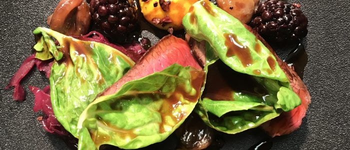 Barry Tonks’ Roast loin of Denham Estate venison, pumpkin puree, confit ...