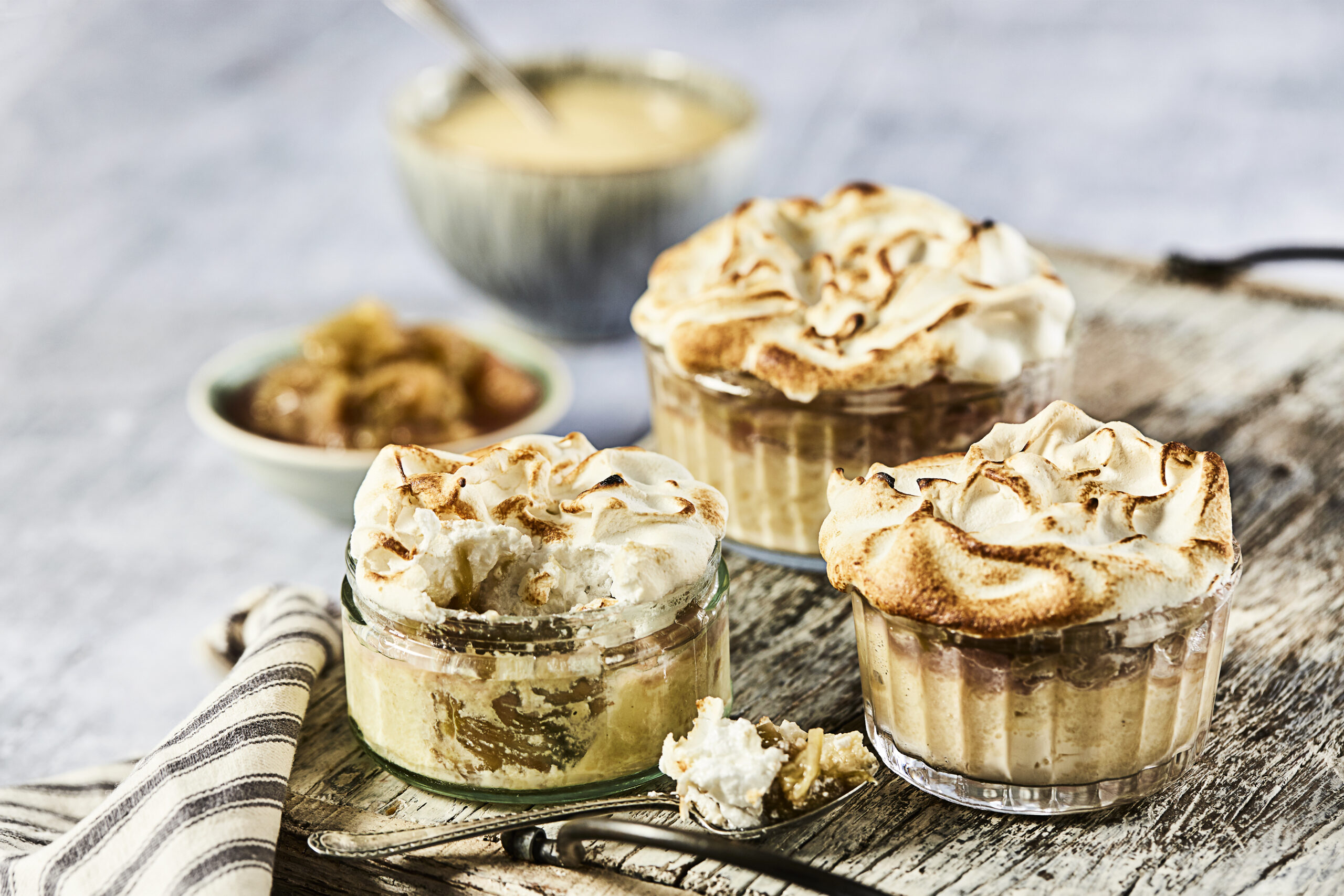 Rhubarb Queen of Puddings - Stir it up Magazine