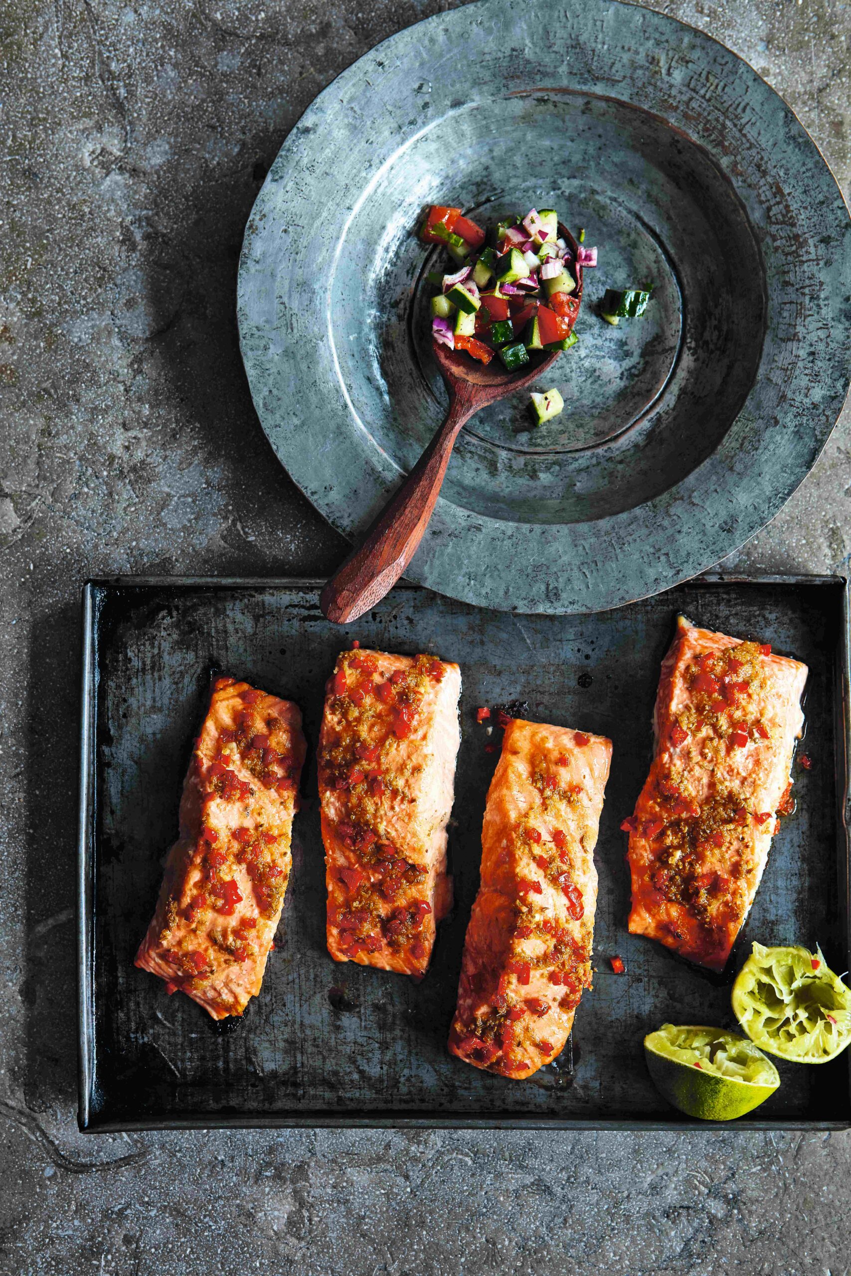 Salmon with Red Chilli and Gound Fennel